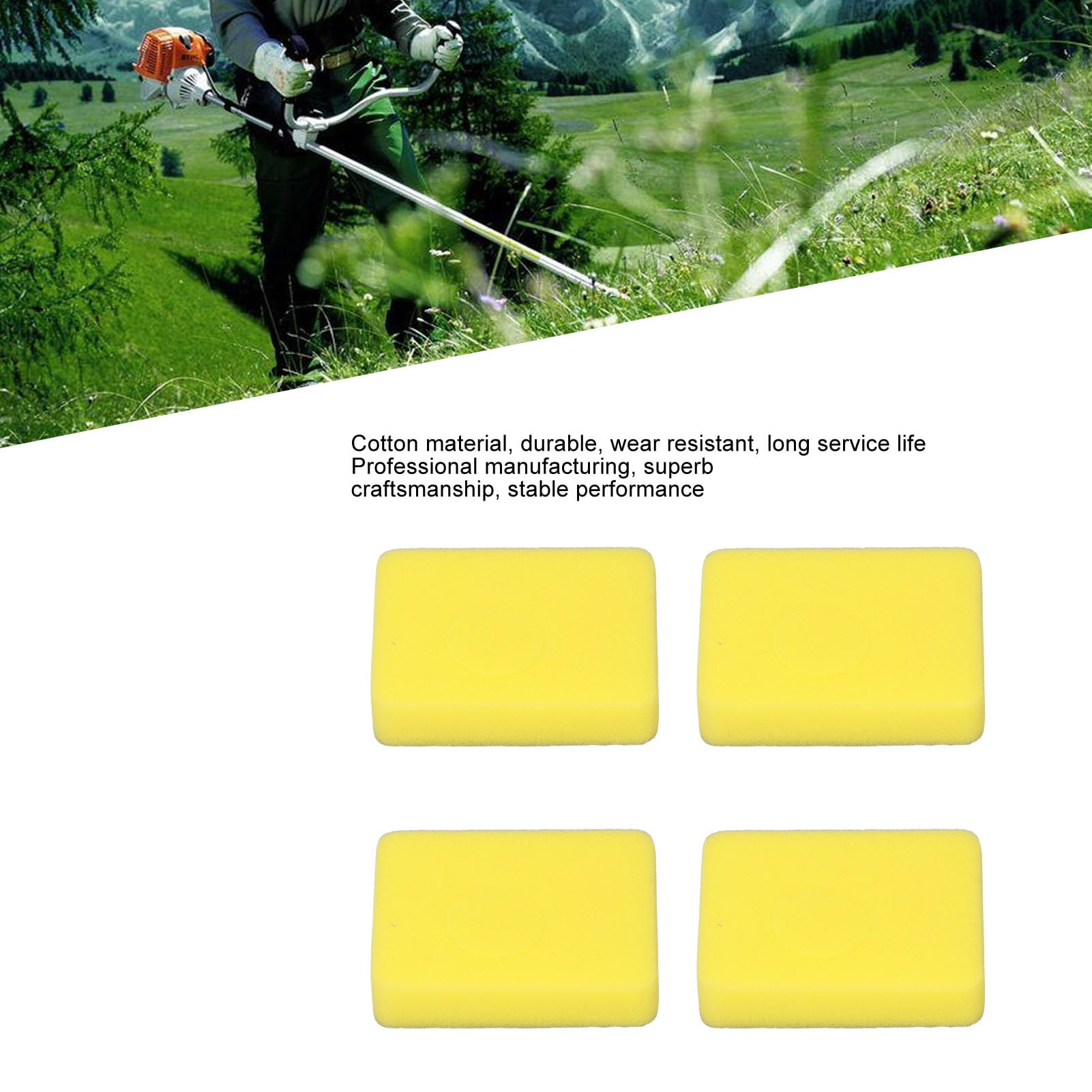 10Pcs Air Filter Cotton for Lawn Mower Engine, Air Cleaner Foam Filter Replace Compatible with 08P502 4248 5434 799579 30 183 102 573 09P602 09P702 Engine Lawn Mower