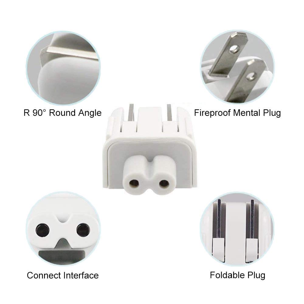 AC Power Adapter Plug Travel Charger Wall Plug Converter US Standard Duck Head for Apple MacBook Plug Adapter iPhone iPad iPod Power Adapter Plug AC for MAC - 1PCS