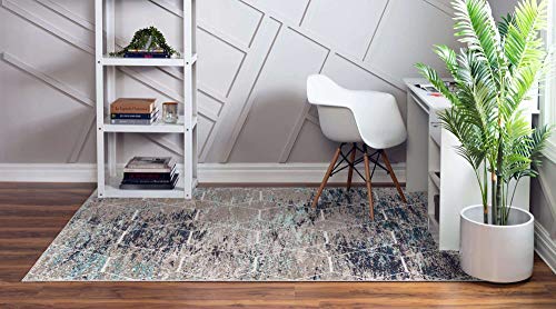 Unique Loom Trellis Frieze Collection Area Rug - Geometric (5' x 8', Blue Multi/ Ivory)