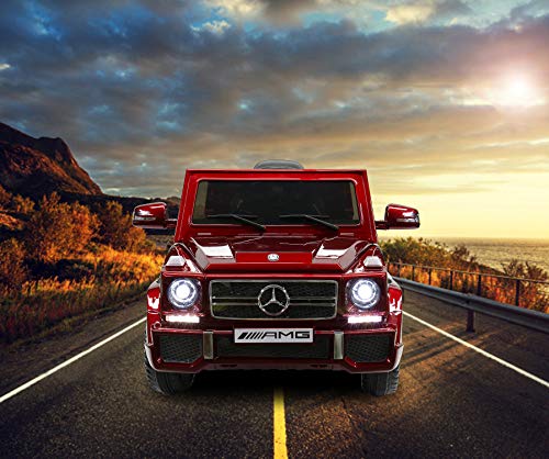 Kids Ride on Powered Car Licensed Mercedes-Benz 12V Remote Controller, mp3 Player /USB/TF Cards Bluetooth Foot pendal for Ages 3 up-Red