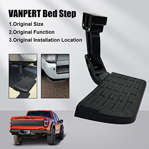 75312-01A 7531201A Truck Bed Side Step Retractable Bumper Step for F150 Pick up Truck 2015-2020 Bumper Step Tailgate Step Truck Bed Step,Black