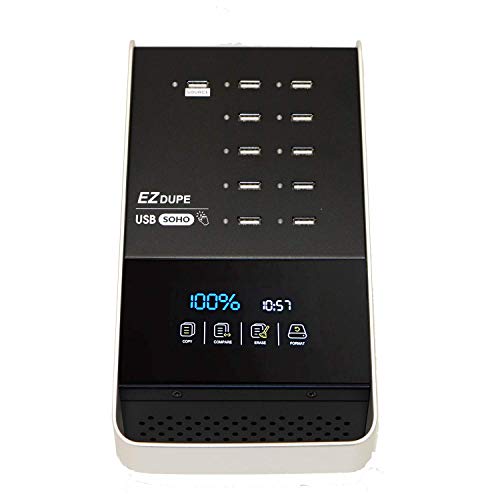 EZ Dupe SOHO Touch 1 to 10 USB Duplicator - Multiple USB 2.0/3.0/3.1 Thumb Drive Cloner Copier & Flash Media Eraser with Touchscreen Menu Function