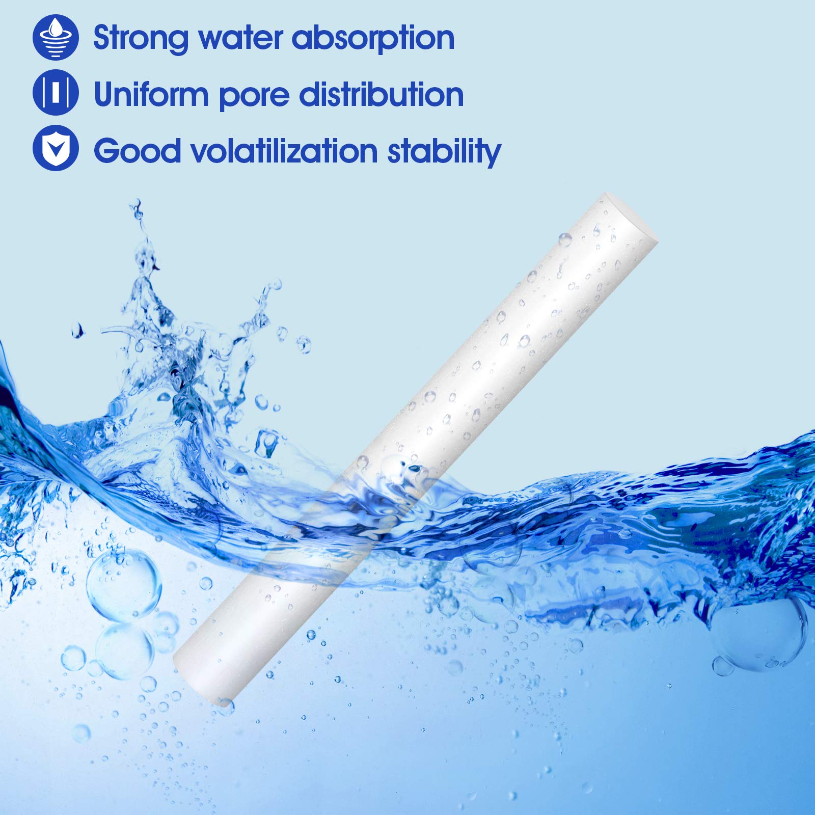 60 Pieces 2.75 X 0.31 Inch Car Diffuser Sponges Refill Sticks Humidifier Filter Replacement Wick Absorbent Sponge Sticks for Mini Car Office Bedroom Humidifier Ultrasonic Aroma Diffuser