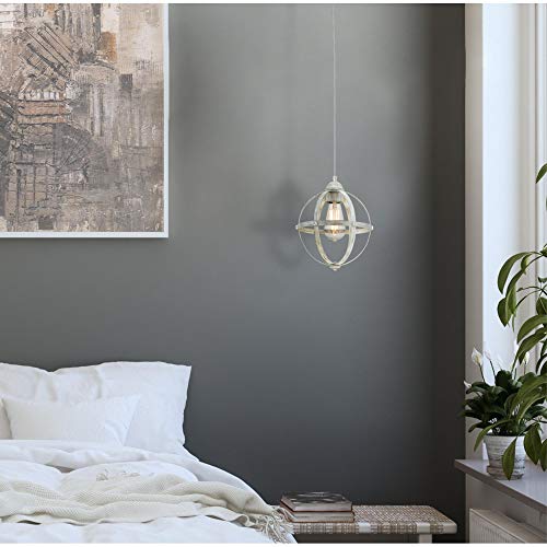 Westinghouse Lighting 6110700 Stella Mira Vintage One-Light Indoor Mini Pendant Light Antique Ash Finish, Brushed Nickel