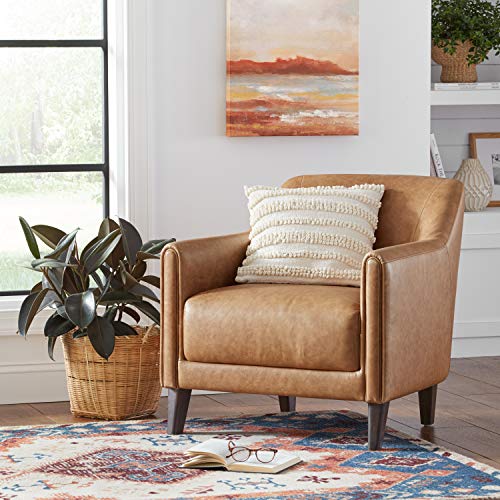 Amazon Brand β Stone & Beam Grover Modern Living Room Accent Chair, 30"W, Cognac Leather
