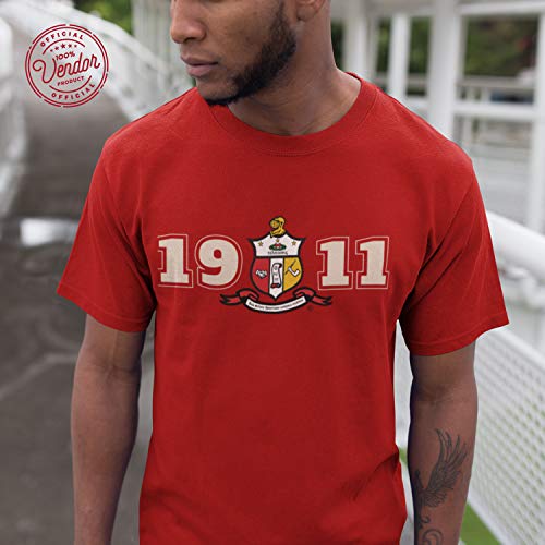 BBGreek Kappa Alpha Psi Fraternity Paraphernalia - 1911 Crest - Official Vendor - Crew Neck Shirt - Cardinal X-Large