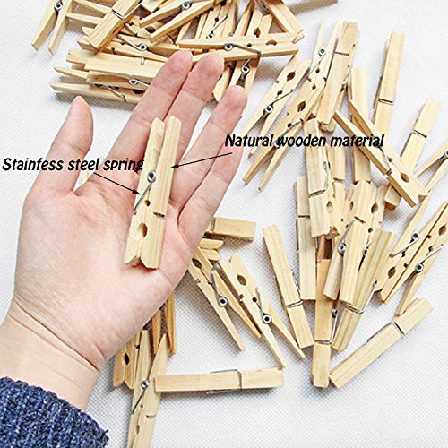 LABOTA 150 Pack Large Wood Clothespins,2.8inch Clothespins Clothes Pin,Large Clothespins for Crafts Photos