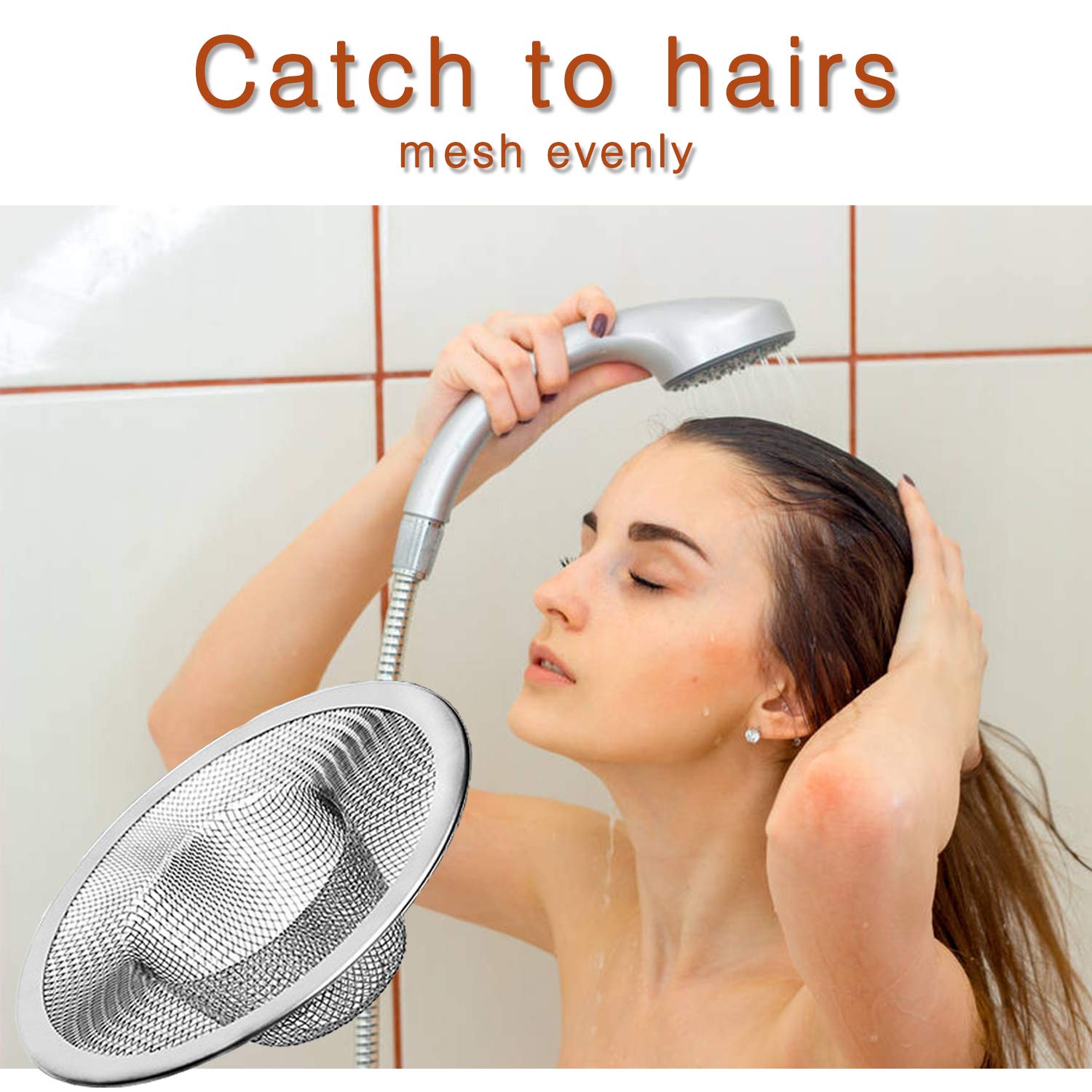 4pcs Heavy Duty Stainless Steel Slop Basket Filter Trap,3.54" Top / 1.65" Mesh Metal Sink Strainer,Perfect for Kitchen Sink/Bathroom Bathtub Wash Basin Floor Drain Balcony Drain Hole,Utility