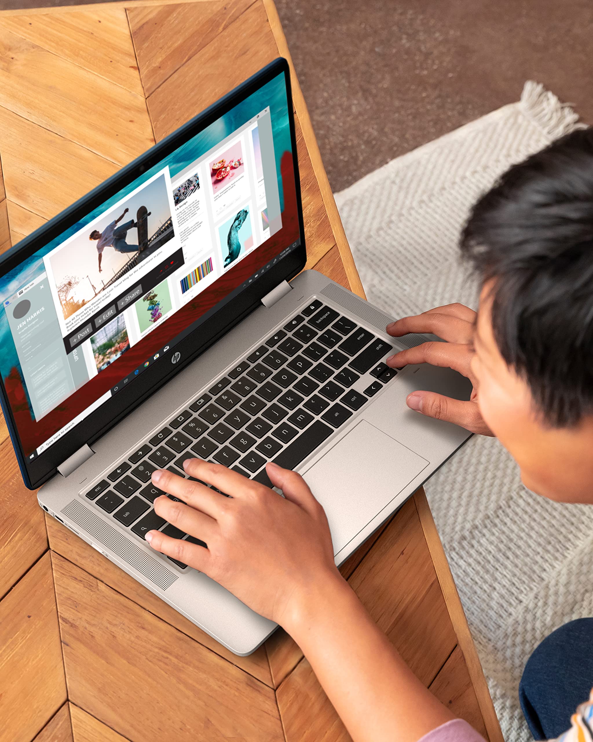 HP Chromebook 360 14a 2-in-1 Laptop, Intel Celeron Processor, 4 GB RAM, 32 GB eMMC, 14” HD (1366 x 768) Chrome OS, Webcam & Dual Mics, Work & Play with Long Battery Life (14a-ca0060nr, 2021)