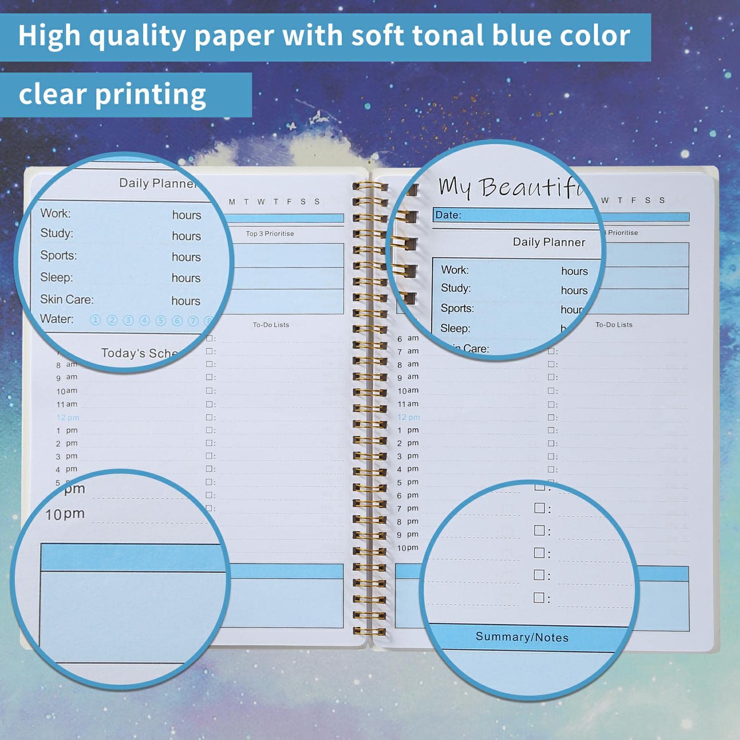 2022 Daily Planner, G.Kao S.Raw Time Management Manual and 2022 schedule with To Do List Notebook,7.28"X 10.23" Inch for 120 Days Hourly Daily Planner