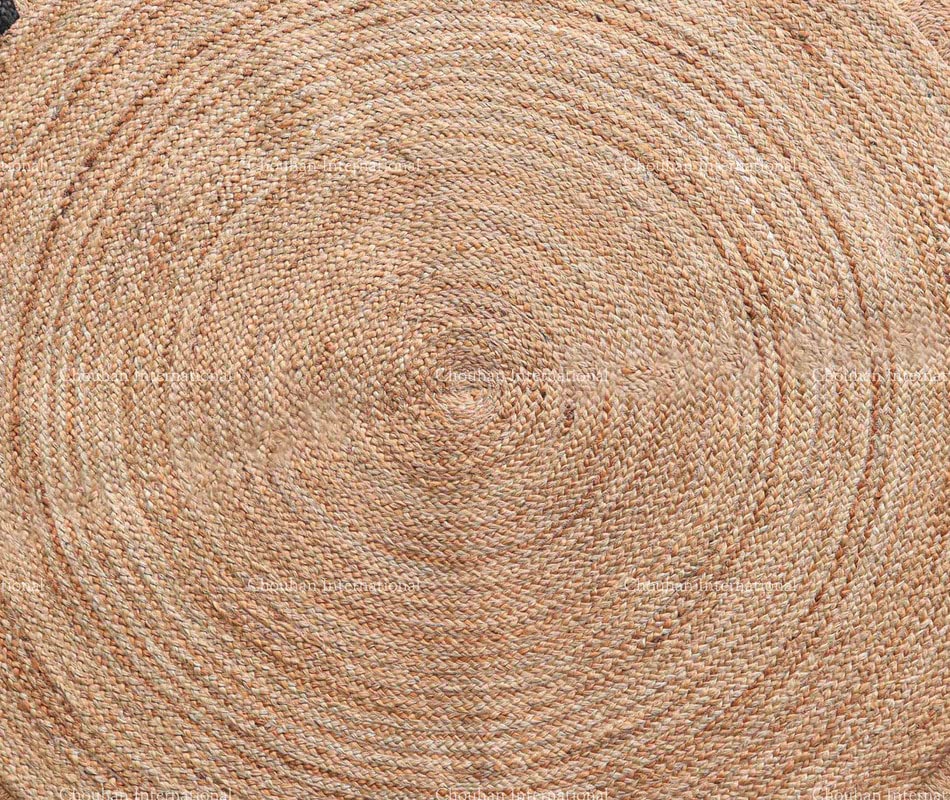 4x4, 5x5, 6x6,feet Natural Jute Scallop Round Rug, Floor Scalloped Edge Rug Braided Boho Eco Large Circular Handmade Area Rugs