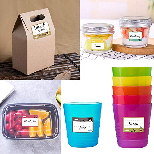 600Pcs Daycare Labels, Removable Write On Baby Food and Bottle Date Labels for Day Care, 12 Animal Designs Cute Stickers, 1.7 x 1.2 Inches