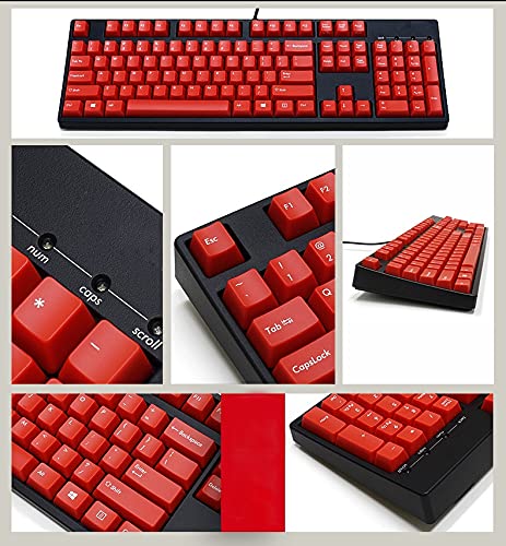 MUMUJJ Wired Mechanical Ergonomic Gaming Keyboard 108-Key Anti-Ghosting Full Size for Laptop Computer Game