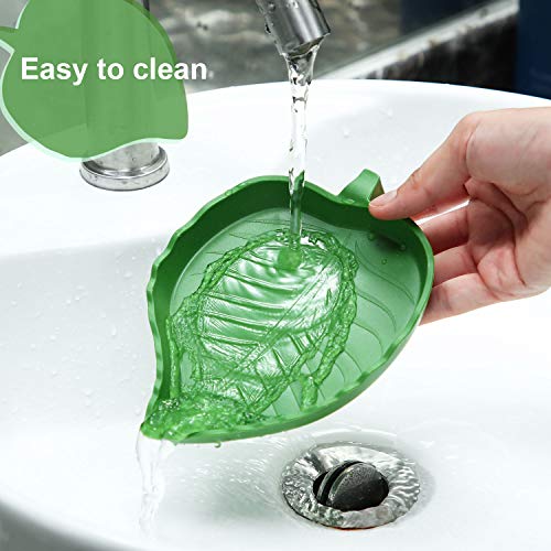 4 Pieces Leaf Reptile Food Water Bowl Plate Dish for Tortoise Corn Snake Crawl Pet Drinking and Eating, 2 Sizes