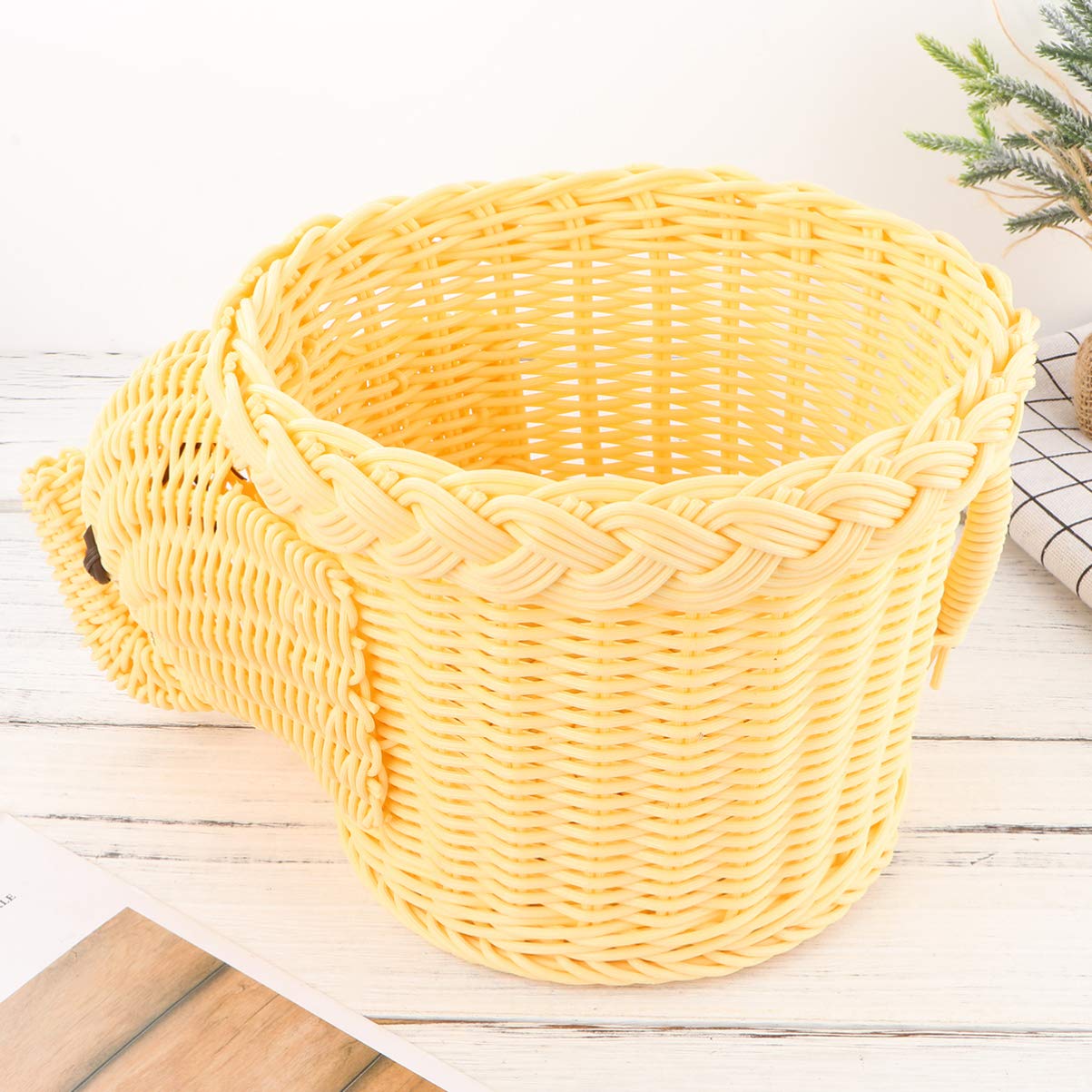 Cabilock Rattan Bread Basket Rattan Food Basket 1pc Bamboo Fruit Stand Candy Child Food Serving Baskets Tabletop Fruit Basket