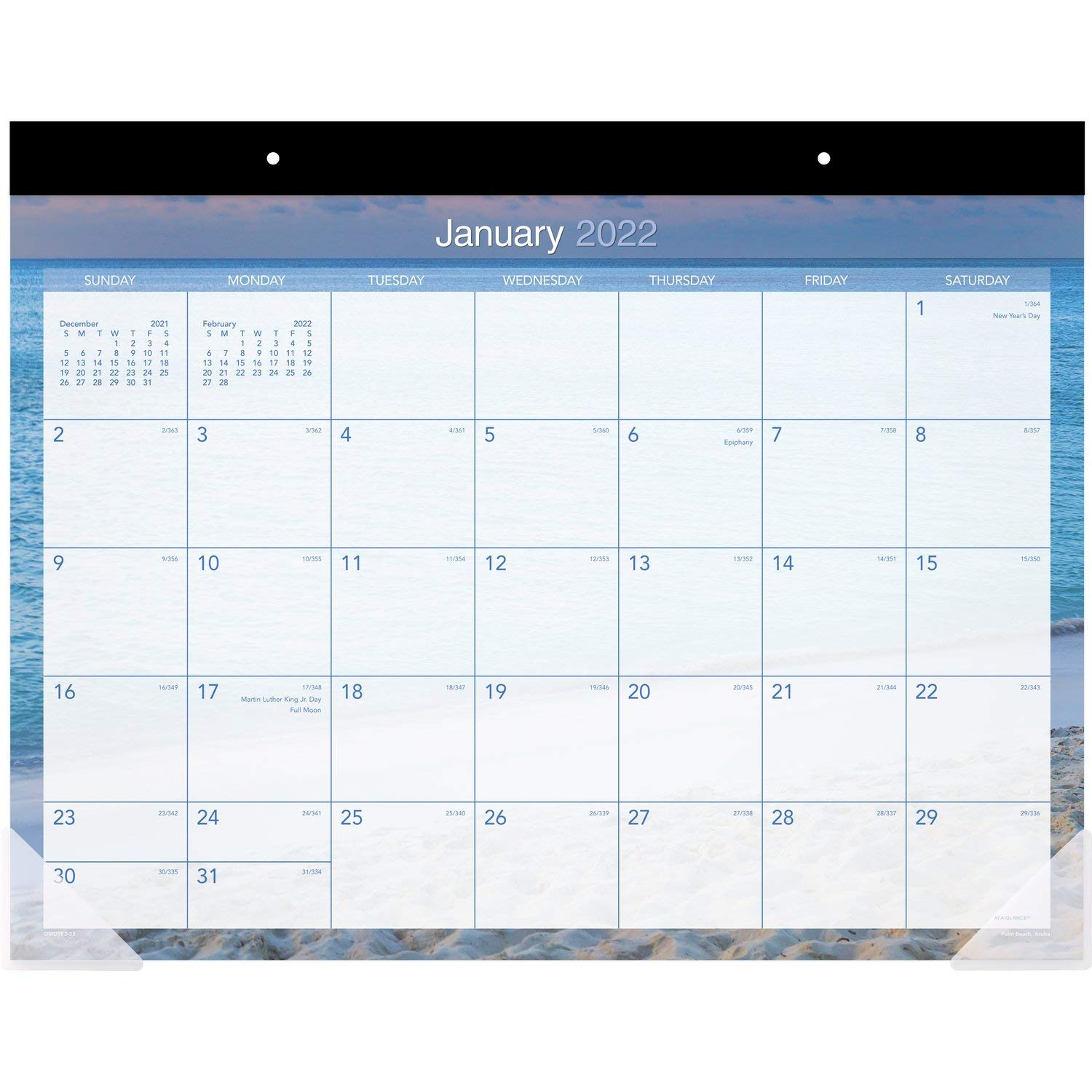 2022 Desk Calendar by AT-A-GLANCE, Monthly Desk Pad, 21-3/4" x 17", Standard, Tropical Escape (DMDTE232)