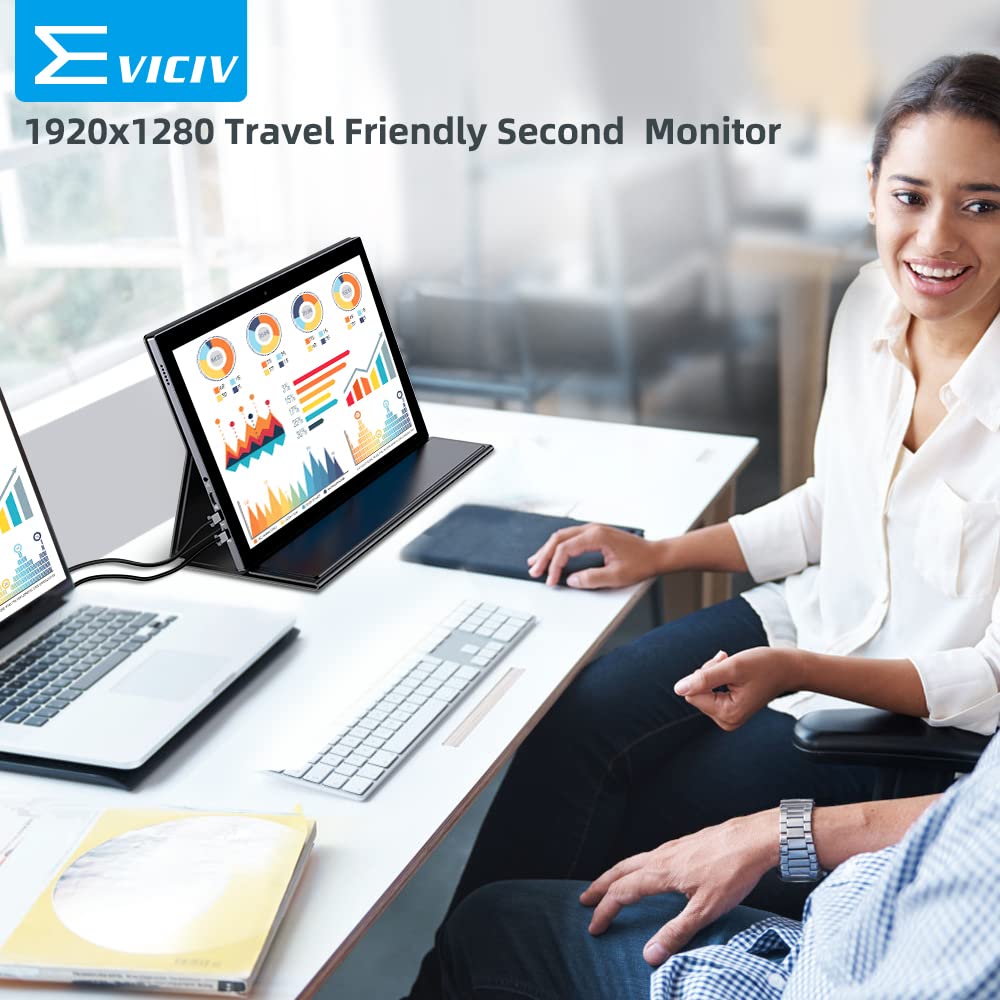 EVICIV Portable Monitor Touchscreen, 12.3β Touchscreen Display 1920x1280, 1200:1, 100% sRGB, 300 Nits Brightness Ultrawide IPS Portable Computer Monitor for Laptop/Gaming/Raspb Pi/Phone