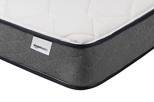 Amazon Basics High Density Foam Medium Firm Mattress - CertiPUR-US Certified, 7 inch, Twin, 2 Pack, White & Gray