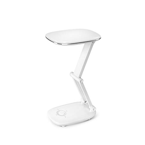 Eye-Caring LED Folding Desk Lamp USB Charging Eye Protection Button Dimming Portable Learning Table Lamp for Student Dormitory Office lamp (Color : White)