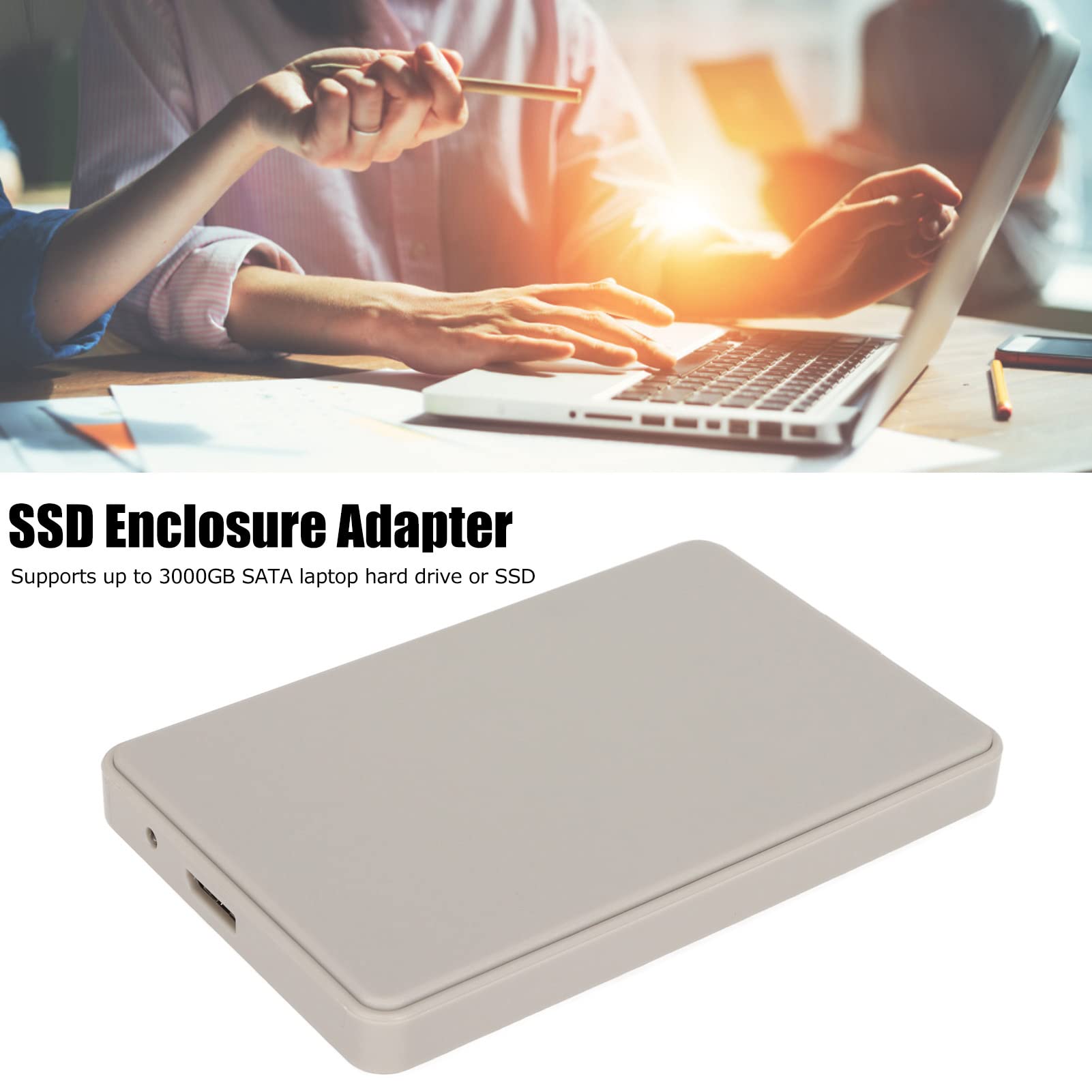 2.5 Inch USB3.0 Mechanical SSD Solid State, SSD Enclosure Adapter for up to 3000GB SATA Laptop Hard Drive or SSD, 30MB/S, for Sata Interface Hard Disk or SSD Under 10mm(Grey)