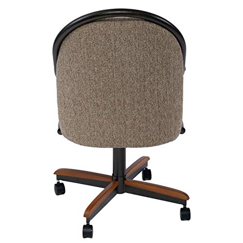 AW Furniture Casual Dining Barell Swivel and Tilt Rolling Dining Chair - 38in Hx24 Wx22 D, Metal