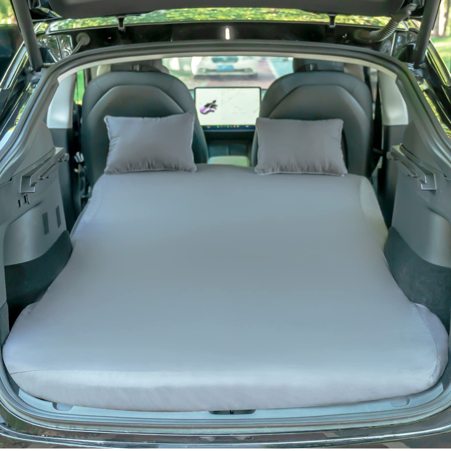 Zenosyne Car Mattress for Tesla Model Y, Car Bed Mattress, Car Camping Mattress, Car Sleeping Pad for Tesla Model Y, CertiPUR Memory Foam with Free Sheet and Pillows