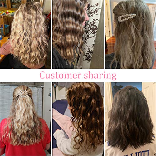3 Barrel Curling Iron-Dual Voltage Hair Crimper,1 Inch Ceramic Tourmaline with Temperature Adjustable Hair Waver Style Tool(Pink)