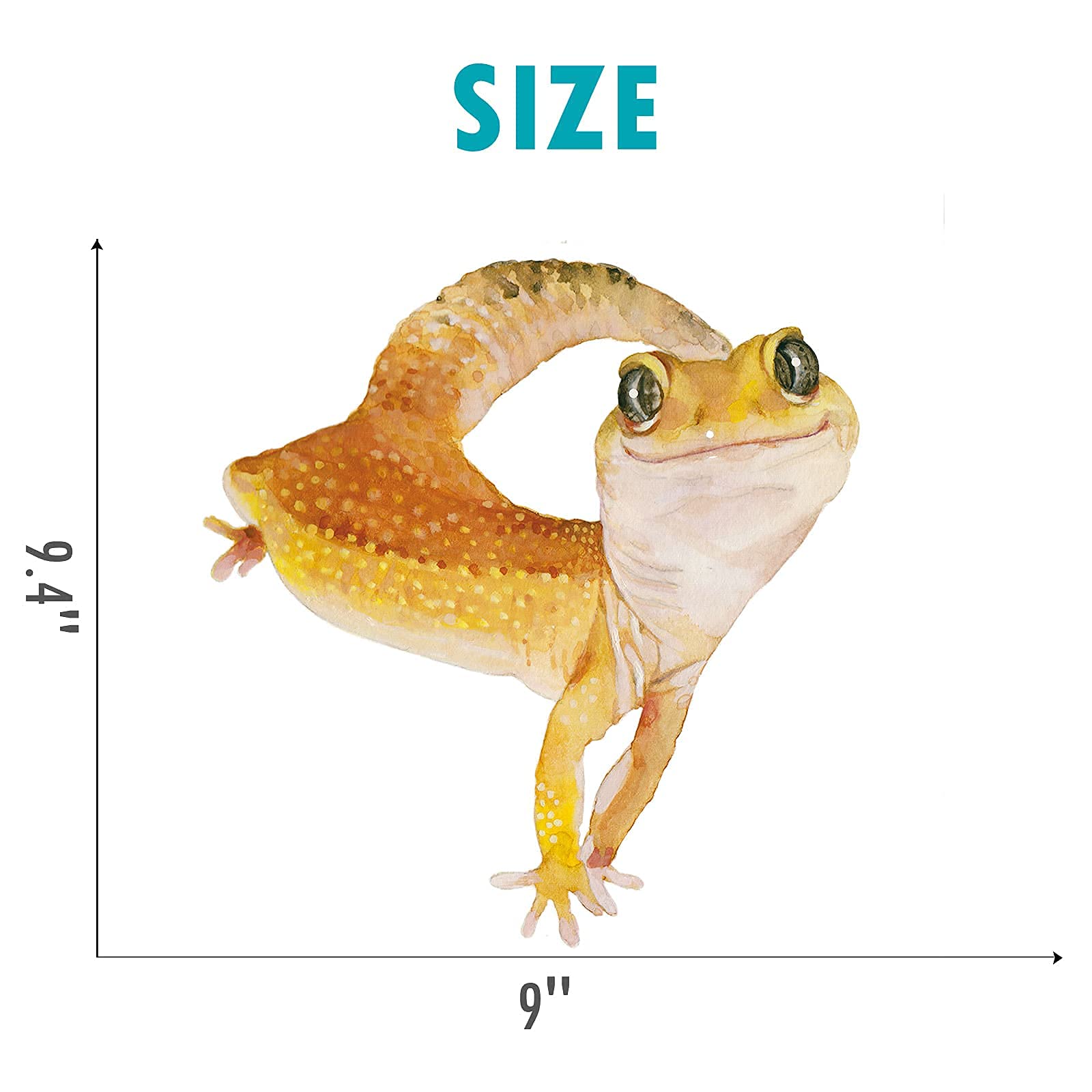ROFARSO Lifelike Cute Lovely Smiling Lizard Gecko Animal Wall Stickers Removable Wall Decals Peel and Stick Wall Art Decorations Home Decor for Kid Nursery Baby Bedroom Living Room Playing Room Mural