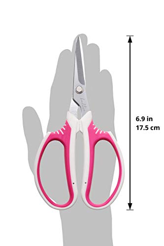 Beaditive Multipurpose Craft Scissors - High-Leverage with Sharp Carbon Steel Blades - Ergonomic Sewing Scissors for Heavy Duty Projects - Office, Scrapbook, Leather Scissors