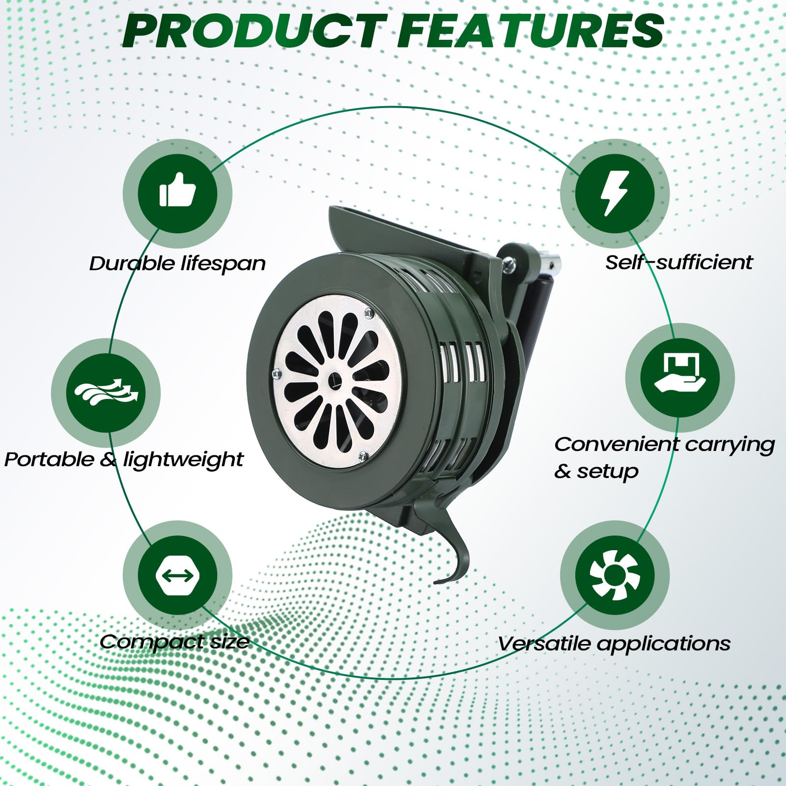 MAOPINER Handheld Air Raid Siren, 110db Hand Loud Crank Operated Air Raid Siren Home Self Protection Security Alarm Siren Aluminum Alloy Crank, Hand Crank Siren