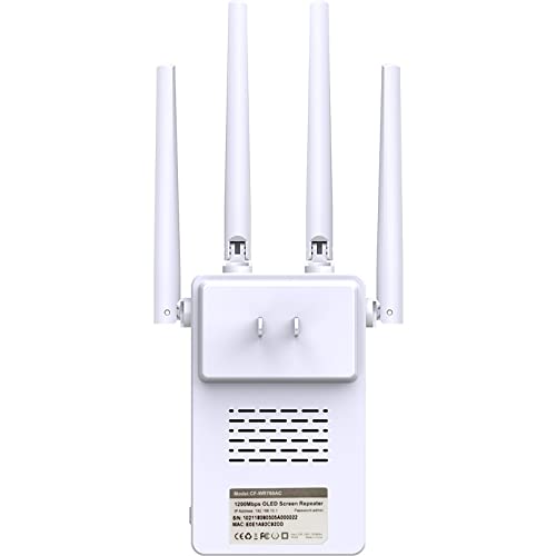 2023New WiFi Extender Screen Display and Signal Amplifier,Wall-Through Strong WiFi Booster 1200Mbps Cover up to 8000 Sq.ft Full Coverage, Wireless Internet Repeater with Ethernet Port one