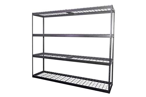 SafeRacks Garage Shelving Unit - Storage Shelf That Holds 500 Pounds Per Shelf Rack - All Steel Shelves for Storage - Easy to Assemble Shelving Storage, Garage Shelf, Hammertone (24" x 92" x 84")