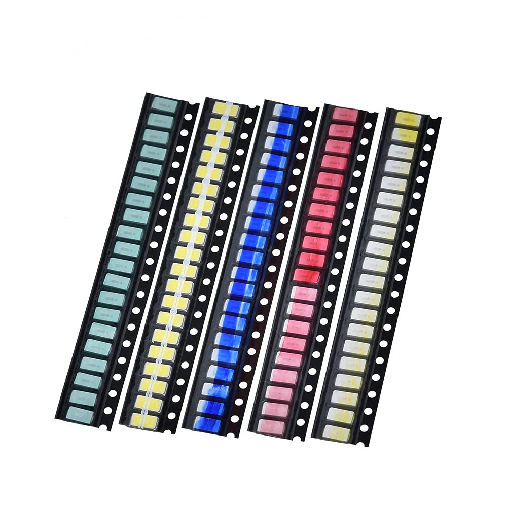 Cermant(5 Colors x 20 pcs = 100 pcs)5730 SMD LED Diode Lights Kit(0.22 x0.12 inch) Super Bright Lighting Bulb Lamps,Electronics Components Light, Light,Emitting Diodes,Yellow, red, Blue, Green, White