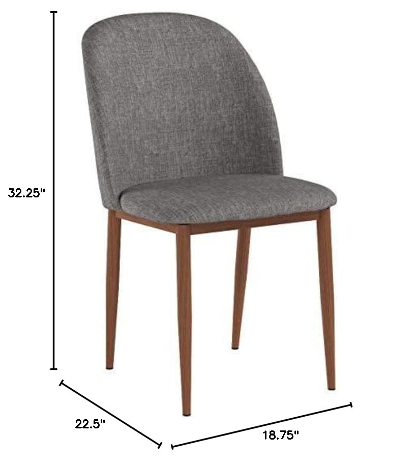 Christopher Knight Home Anastasia Fabric Dining Chairs, 2-Pcs Set, Light Grey / Light Walnut
