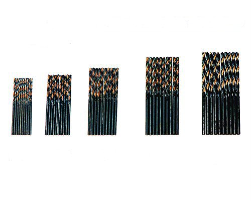60PCS,Black and Gold Twist Drill Bits, 1/16", 5/64", 3/32", 7/64", 1/8" [10pcs for Each]