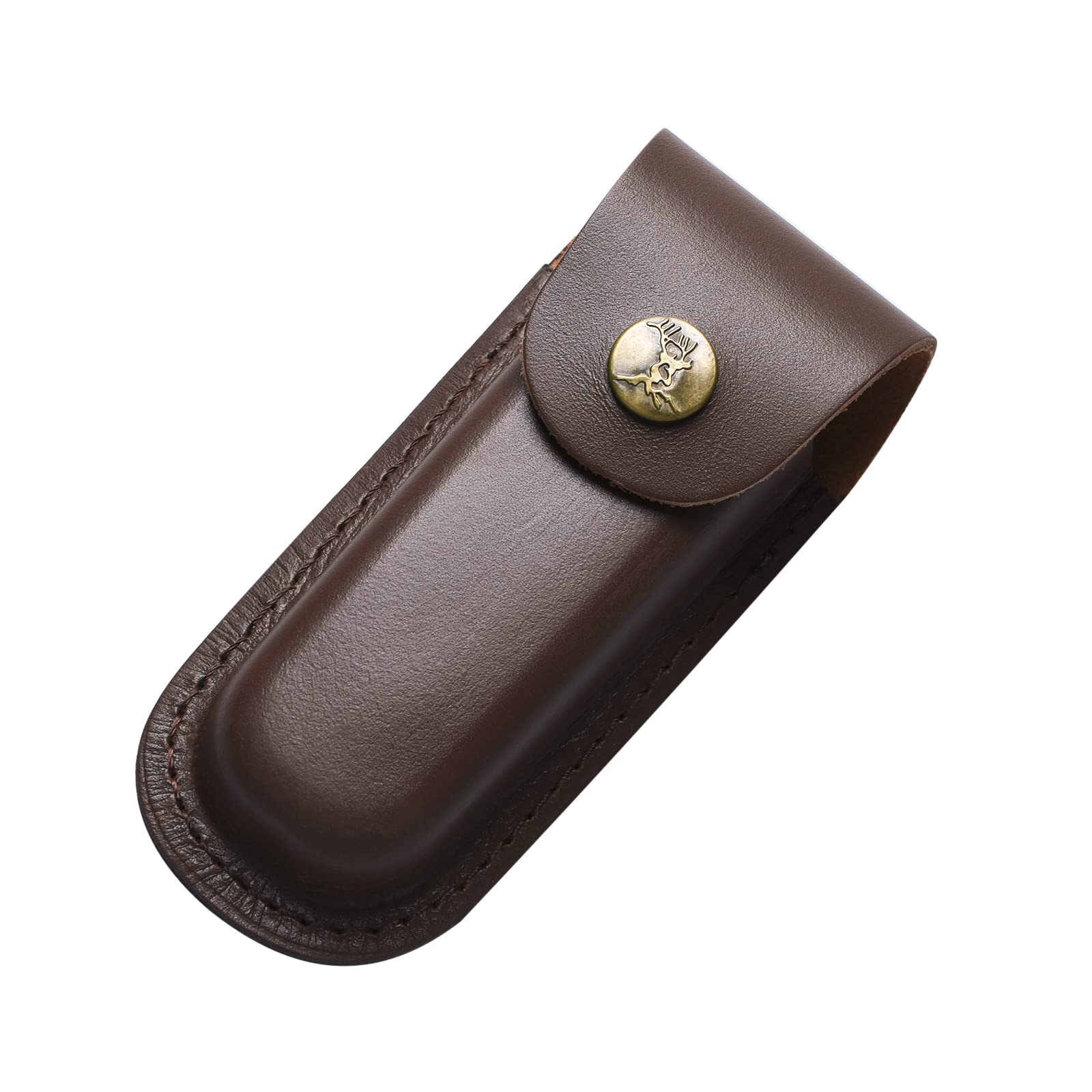 5 inches Real Leather Knife Sheath Folding Pocket Knife Pouch Holster for 5" Folding Tool 4 3/4" Multl-Tool Accessory