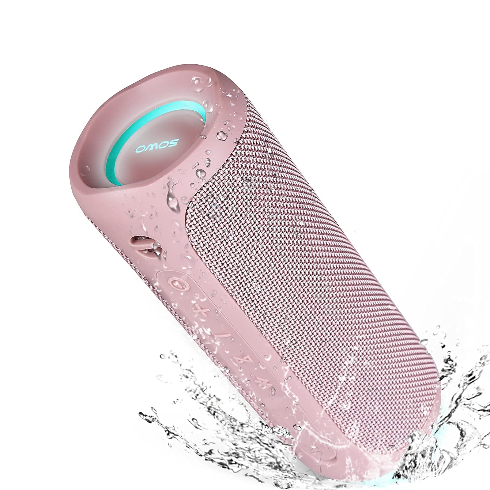 Portable Speaker, Wireless Bluetooth Speaker, IPX7 Waterproof, 25W Loud Stereo Sound, Bassboom Technology, TWS Pairing,16H Playtime, Speaker with Lights for Home Outdoor - Black+Pink