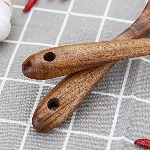 Salad Tongs, Salad Servers, Salad Tongs for Serving, AOOSY 10.2 inches Acacia Wood Serving Utensils Set Salad Mixing Dinner Fork and Spoon Long Handle Salad Server Set Kitchen Cooking Utensil