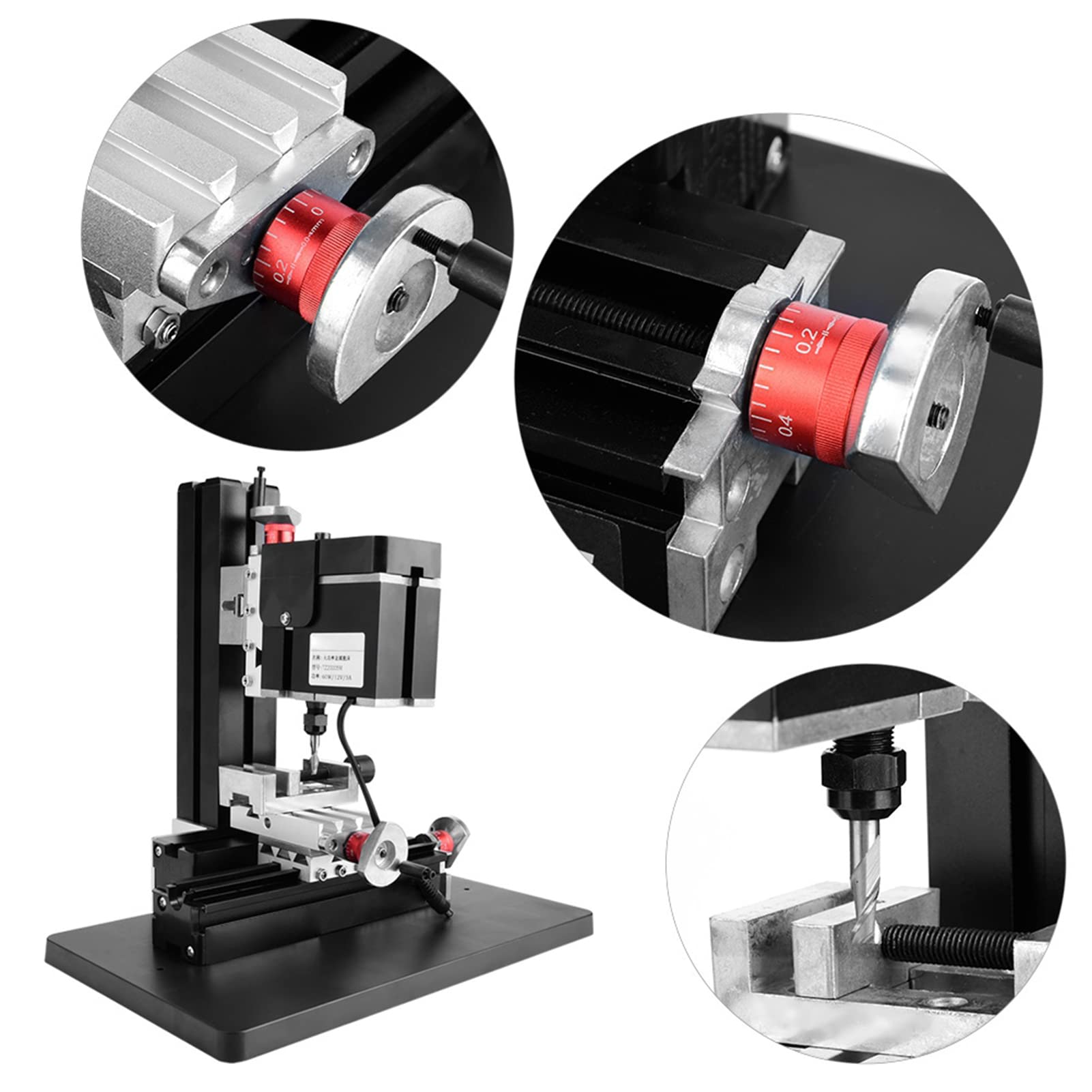 60W 12000RPM Mini Milling Machine DIY Metal Woodworking Lathe Machine Multifunction Worktable Power Miller
