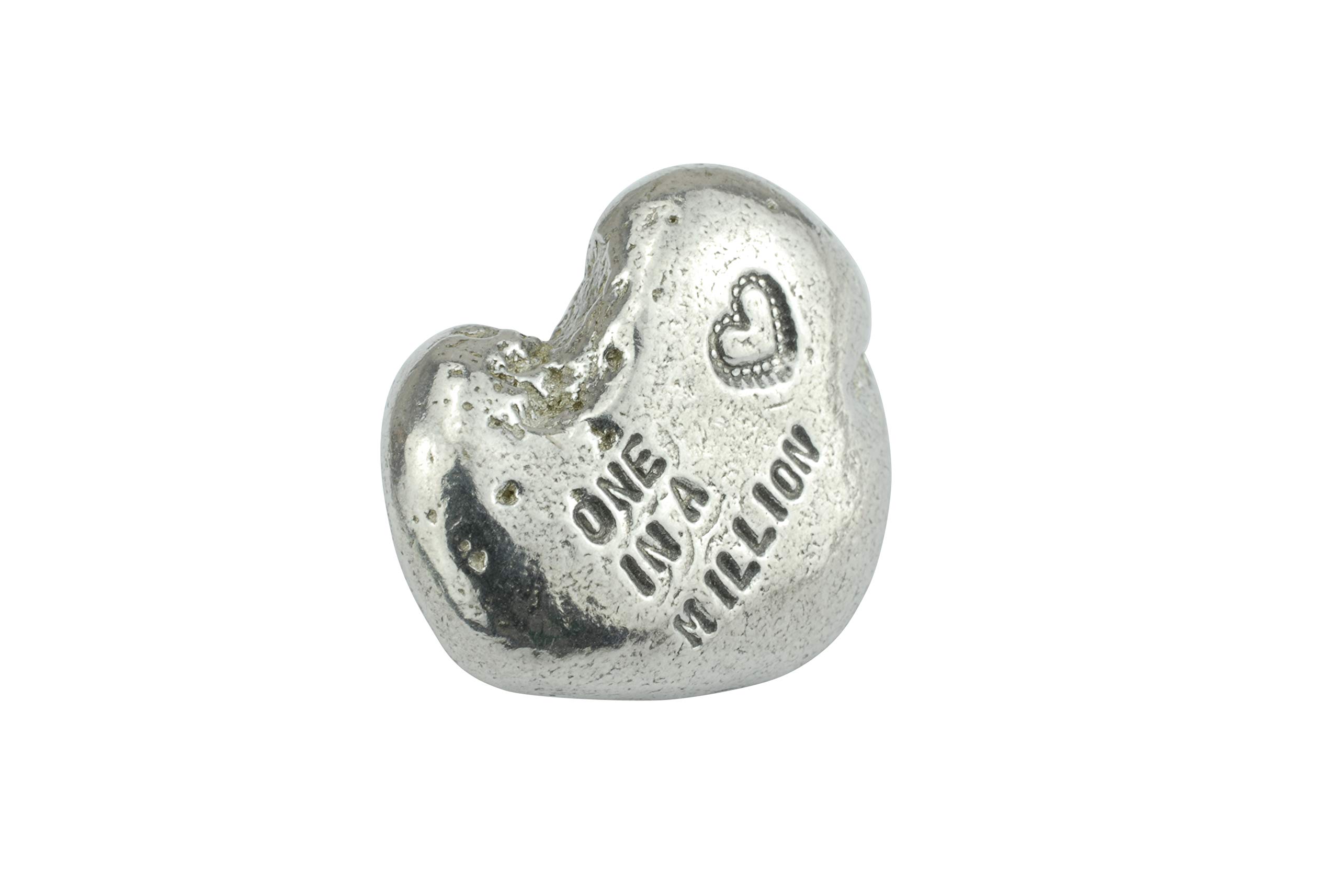 10th Your My One in A Million Gift - 10th Anniversary Metal Heart Pebble Gift -Keep My Heart Close