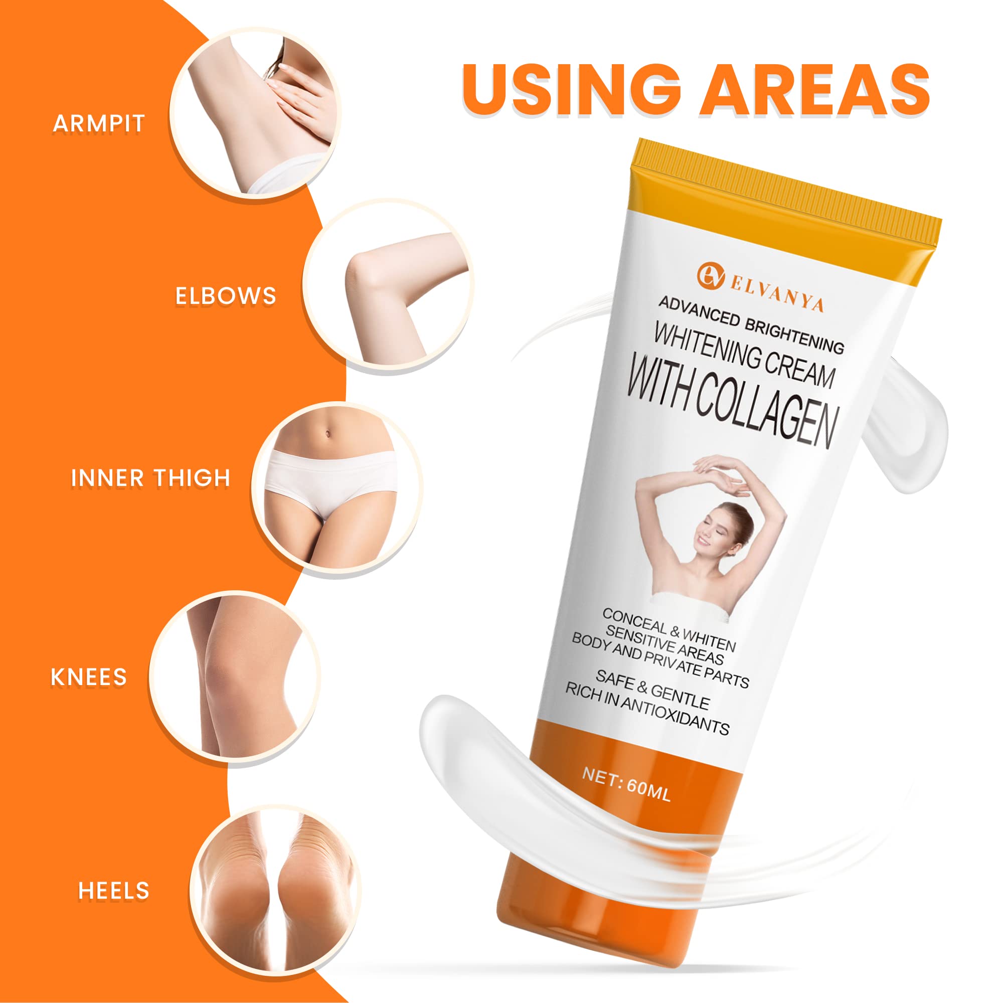 Dark Spot Cream, Brightening Cream, Underarm Cream for Armpit, Skin, Body, Elbows, Knees, Neck, Private Areas