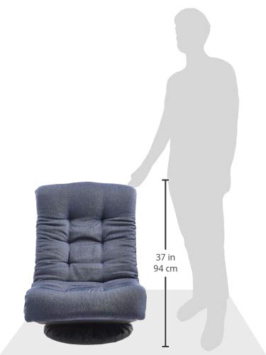 Amazon Basics Swivel Foam Lounge Chair - with Headrest, Adjustable, Denim, Blue, 26.3D x 23.5W x 13.7H in
