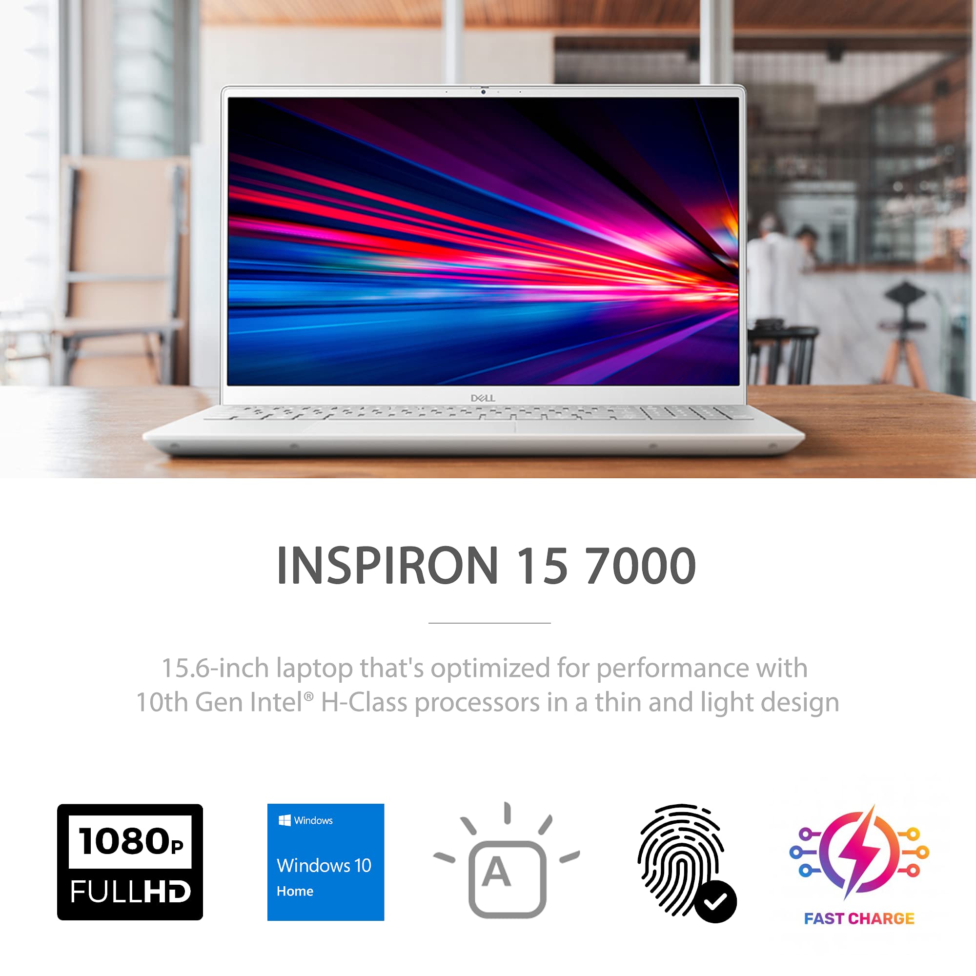 Dell Inspiron 15 Plus 7501 Laptop, 15.6" FHD LED Backlit Touchscreen, Intel i5-10300H, 16GB DDR4 RAM, 512GB PCIe SSD, Webcam, Backlit Keyboard, Fingerprint Reader, WiFi 6, Bluetooth, Win 10 Home