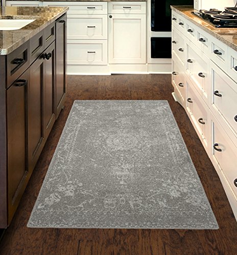 Brumlow Mills Neutral Home Indoor Area Rug with Distressed Persian Print Pattern for Living Room Decor, Dining Room, Kitchen Rug, or Bedroom Carpet, 3'4" x 5', Beige