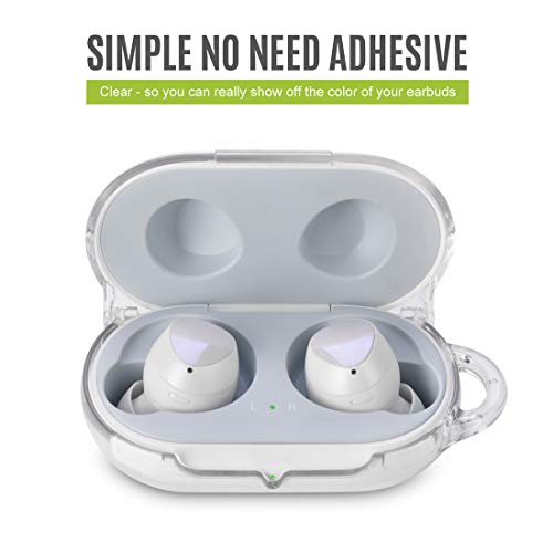 Kconn Polycarbonate Case for Galaxy Buds and Buds+ Plus, no Need Adhesive Case Cover, Hard and Shockproof, Compatible with Samsung Galaxy Buds and Buds Plus 2020 (Clear)