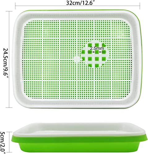 3 Layers Seed Sprouting Kit with 6-Pack Seed Sprouter Tray BPA Free for Alfalfa Sprouts Wheatgrass Grower Sprouting, Stainless Steel Shelf Seed Sprouting Tray