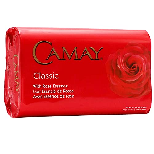 Camay Classic Bar Soap, Rose Essence, 6-Pack of 98 Oz Each Soap, 6 Bar Soaps.