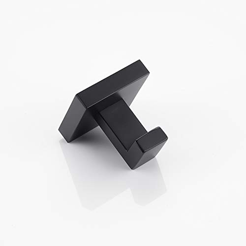 Kenivix Matte Black Towel Hook Bathroom Coat/Robe Clothes Hooks Kitchen Wall Hanging Hooks Wall Mount SUS 304 Stainless Steel 2 Pack