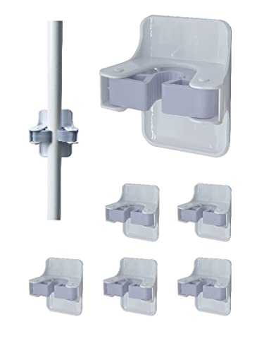 aeHave Command Broom Holder Wall Mount 6pcs - Mop Broom Garage Tool Organizer Wall Mount Self Adhesive Hanger for Kitchen Garden Bathroom Garage Camping Storage