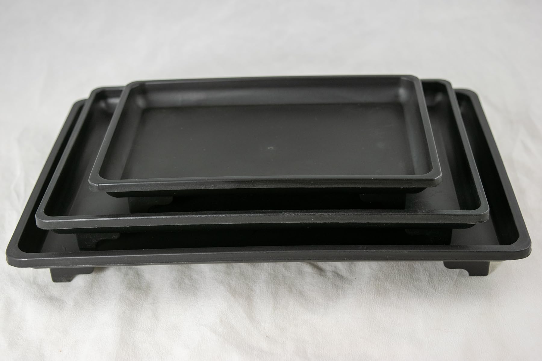 3 Mix Rectangular Black Plastic Humidity/Drip Tray for Bonsai Tree and House Indoor Plants 7", 9" & 10.5"